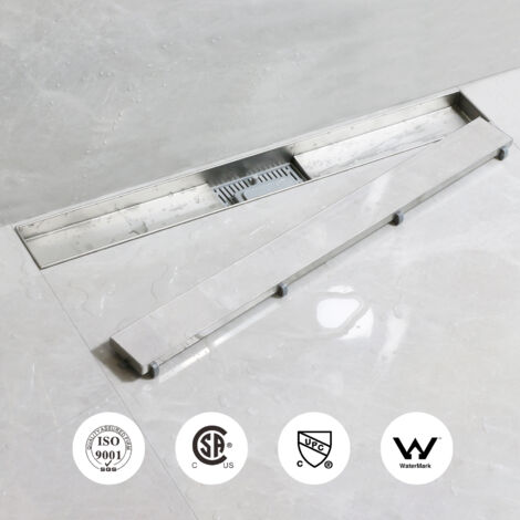 SaniteModar Caniveau de douche 120cm, Panneau 2 en 1, Caniveau de ...