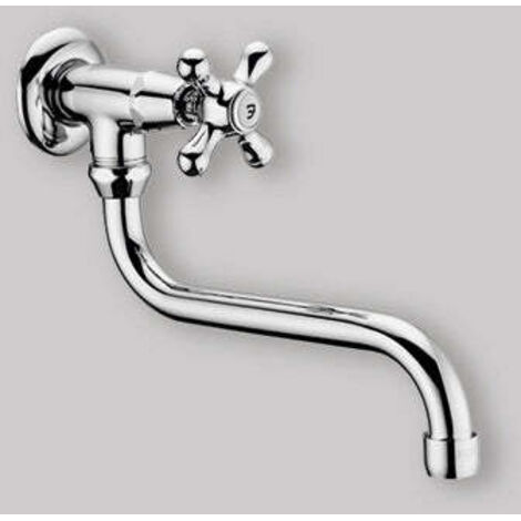 Rubinetto lavello cucina Iris con canna orientabile in ottone