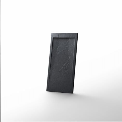 Supreme Concealed Waste Black Stone Resin Ultra-Slim 25mm Rectangular ...
