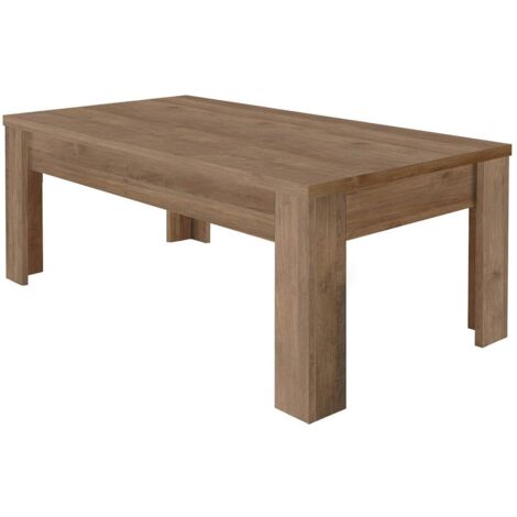 MERCURE - Table Basse Rectangulaire Plateau et Pieds Aspect Chêne Mercure