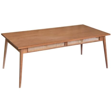 KESIAH - Table repas 200cm en acacia finition teinté teck avec plaquage ...