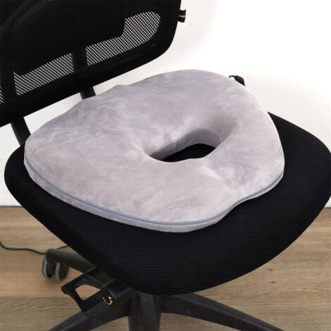 Coussin de Posture Massant et Chauffant à Mémoire de Forme Gris