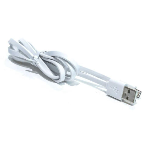 Câble Plat Charge Rapide Longueur 1m Blanc