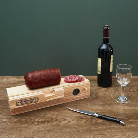 Cave à Saucisson en Bois avec Couteau