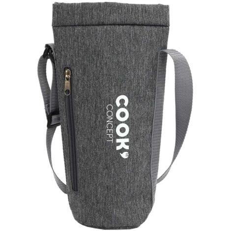 Sac bouteille isotherme gris en polyester de 1,5L