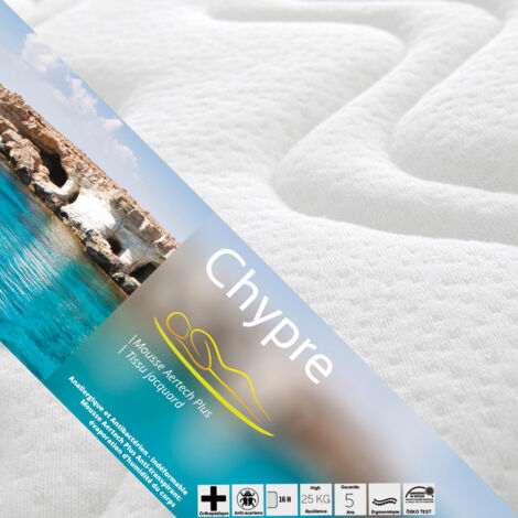 CHYPRE - Matelas Mousse 140x190cm Epaisseur 16cm