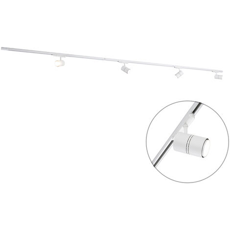Modern 3-Phase Track Lighting System with 4 Spotlights White - 3-Phase ...