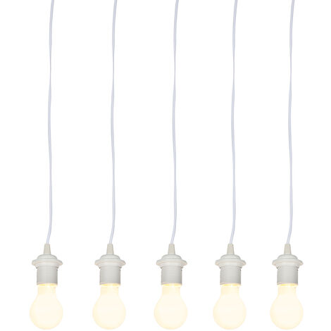 Moving Set of 5 Light Fittings White Incl. A60 Light Bulbs - Move