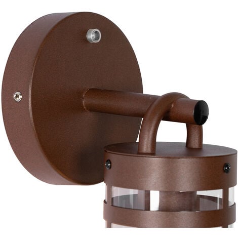 Outdoor Wall Light Rust Brown IP44 with Dusk Sensor - Ruben