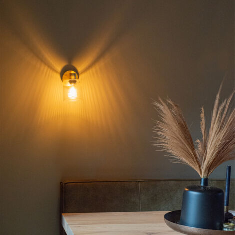 Art Deco Ceiling Spotlight Gold with Glass Adjustable - Laura