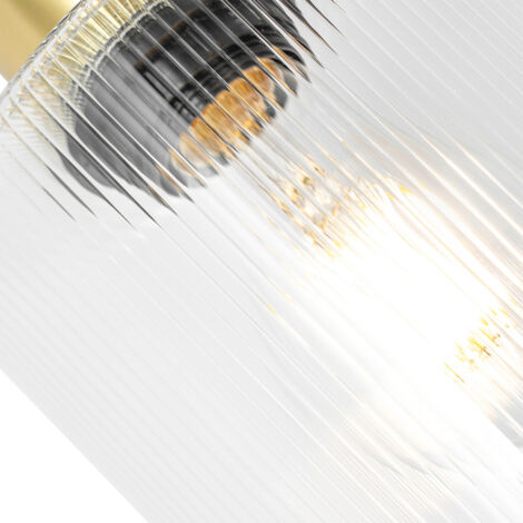 Art Deco Ceiling Spotlight Gold with Glass Adjustable - Laura