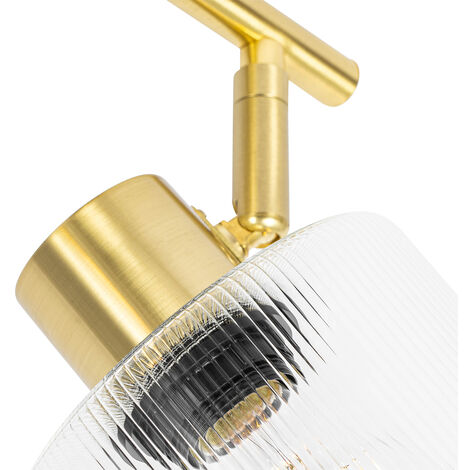 Ceiling Spotlight Gold with Glass 2-Light Adjustable - Laura