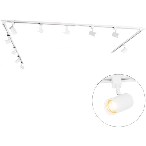 Modern Track Lighting with 10 Spotlights White 1-Phase - Iconic Jeana