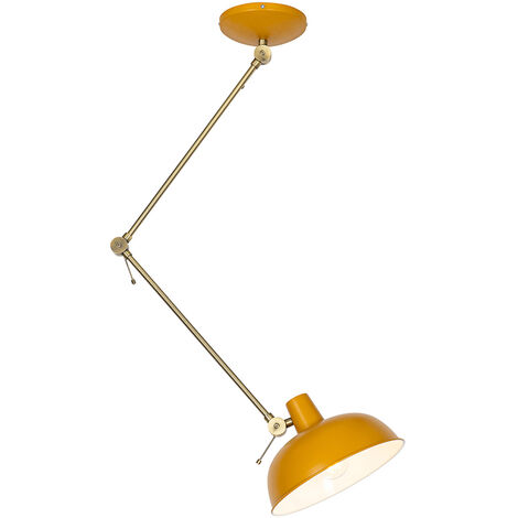 Retro Ceiling Light Yellow with Bronze - Milou