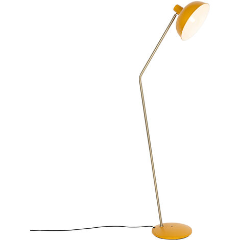 Retro Floor Lamp Yellow with Bronze - Milou