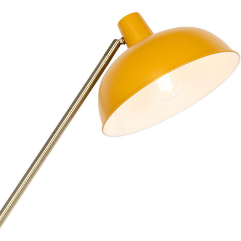 Retro Floor Lamp Yellow with Bronze - Milou