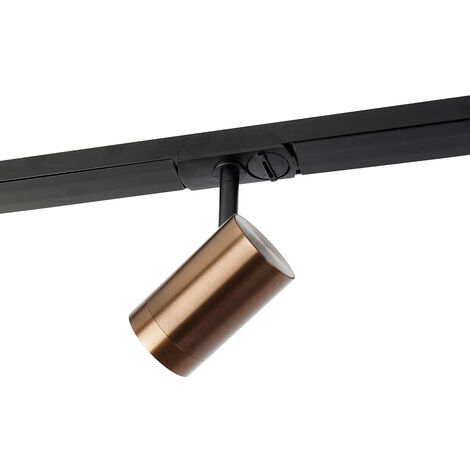 Modern 1-Phase Track Lighting with 4 Spotlights Dark Bronze - Jeana