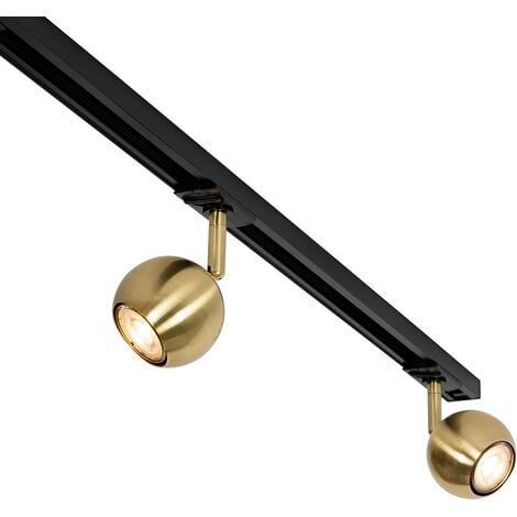 Modern Track Lighting with 5 Spotlights Gold 1-Phase - Iconic Gissi