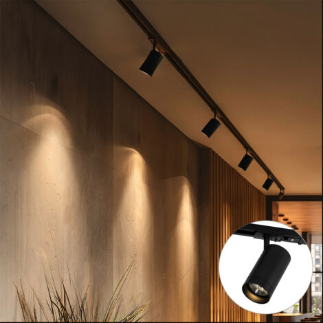 Modern Track Lighting System with 5 Spotlights Black 1-Phase GU10 70mm ...