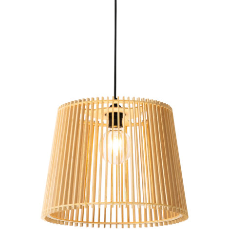 Rustic Outdoor Pendant Light Wood IP44 - Jayla