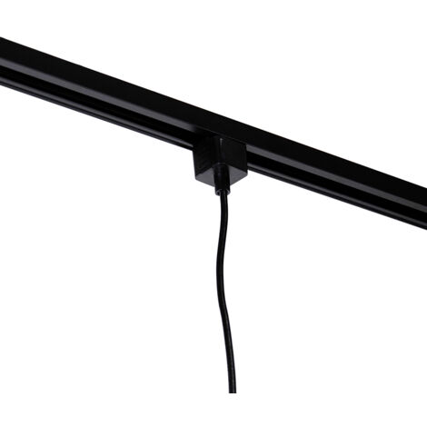 Modern Track Lighting with 5 Black Pendant Lights 1-Phase - Iconic Cavalux