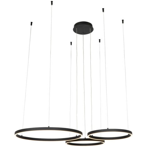 Pendant Light Black Incl. LED 3-Step Dimmable 3-Light - Anello