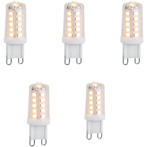 Set of 5 Dimmable G9 LED Bulbs 3.2W 250lm 2200K