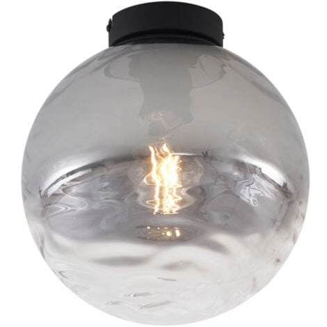 Design Ceiling Light Black with Smoke Fading Glass - Pillon