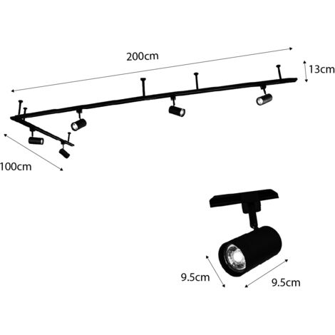 Modern Hanging Track Lighting System with 5 Spotlights White 1-Phase ...