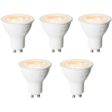 Set of 5 GU10 3-Step Dimmable LED Bulbs 6W 430 lm 2000 - 6000K