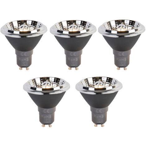 Set of 5 GU10 3-Step Dim-to-Warm LED Bulbs AR70 6W 320lm 2000-3000K