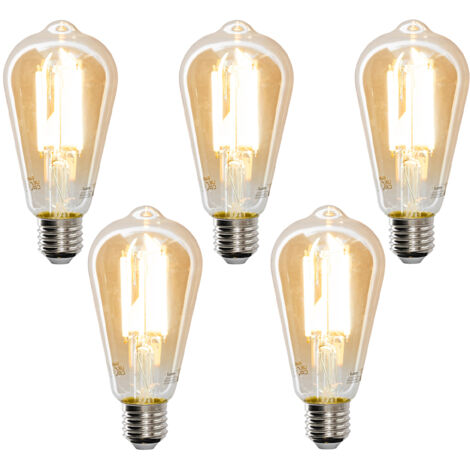 Set of 5 Smart E27 LED Bulbs ST64 Gold 7W 700lm 1800-4000K
