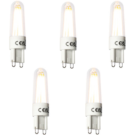 Set of 5 G9 LED Filament Bulb 2.5W 240lm 2300K