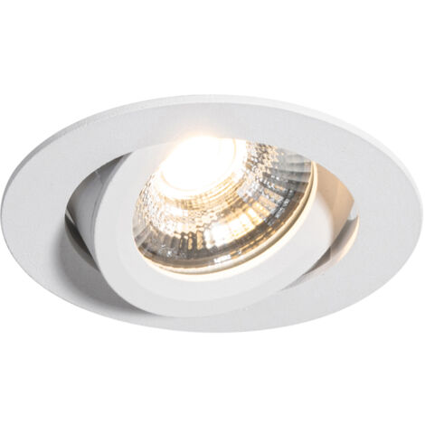 Recessed Spotlight White Tiltable 8.2cm Incl. Dimmable LED to IP54 ...