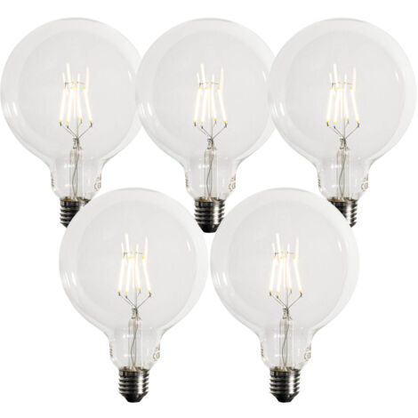 Set of 5 E27 Dimmable LED Bulbs G125 5W 450 lm 3000K