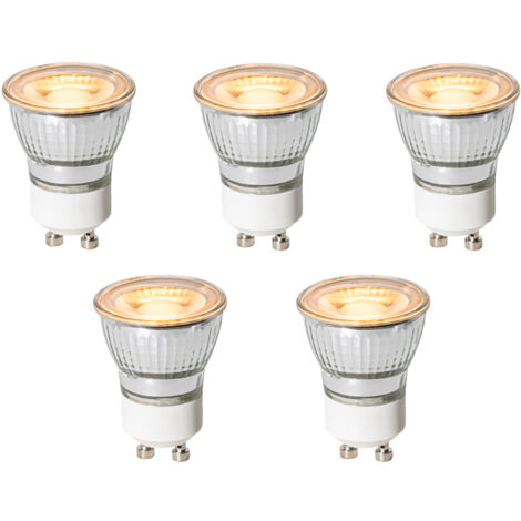 Set of 5 GU10 Dimmable LED Bulbs 35mm 4W 200 lm 2200K