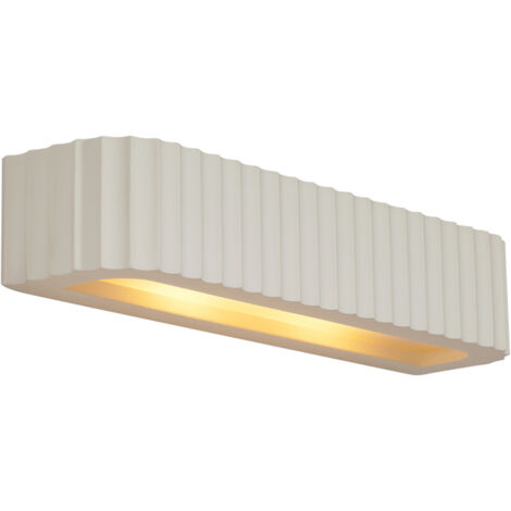 Scandinavian Wall Lamp Beige Rectangular 2-Lights - Plaster