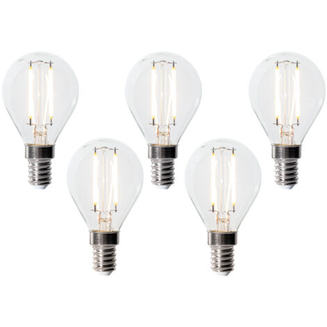 Set of 5 E14 Dimmable LED Bulbs P45 Clear Glass 3W 250 lm 2700K