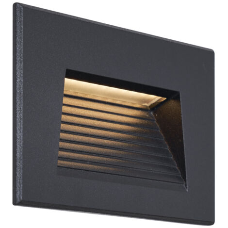 Modern Recessed Wall Lamp Black 11.5cm incl. LED IP65 - Trem