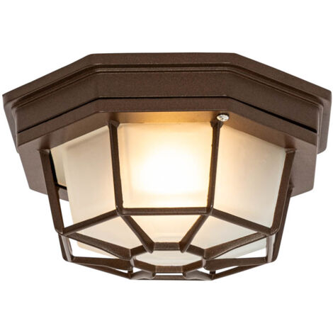 Rustic Ceiling Light Rust Brown 21,3 cm IP44 - Bri