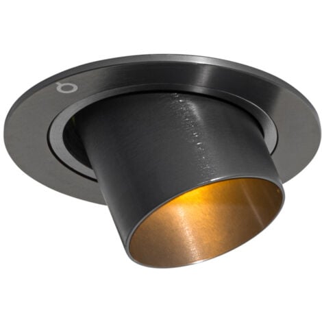 Modern Recessed Spotlight Gunmetal GU10 35mm Round Tiltable - Installa