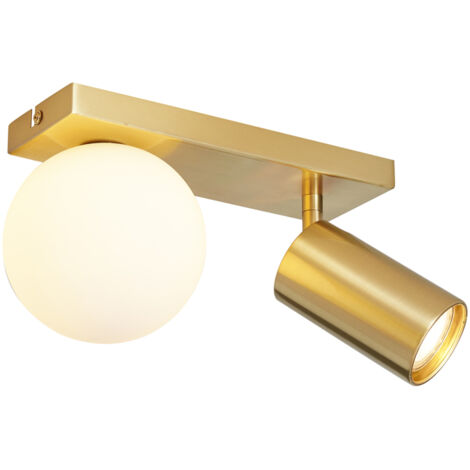 Modern Ceiling Lamp Brass 2-Lights Tiltable - Lesly