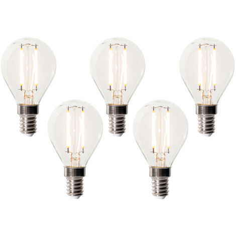 Set of 5 E14 Dimmable LED Bulbs P45 Clear Glass 3W 250 lm 2200K