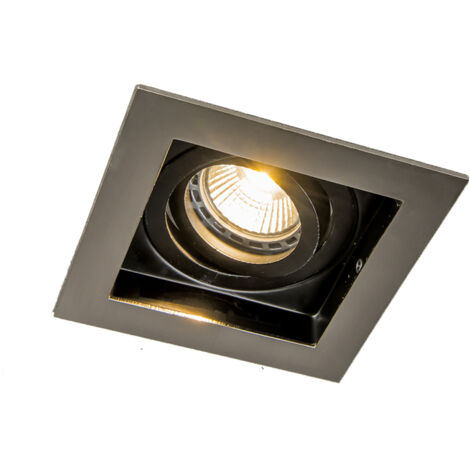 Modern Recessed Spotlight Steel with Black Rotatable and Tiltable - Carree