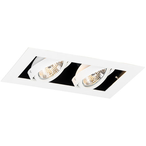 Modern Recessed Spotlight White 2-Light Adjustable - Oneon 70