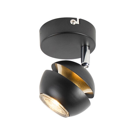 Modern Spotlight 1-Light Black with Gold Interior - Buell Deluxe