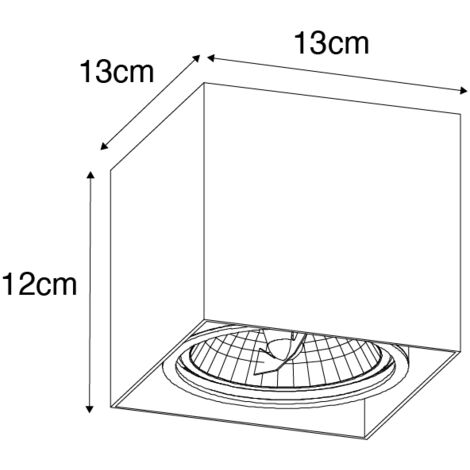 Design Spot Black Square AR111 - Box