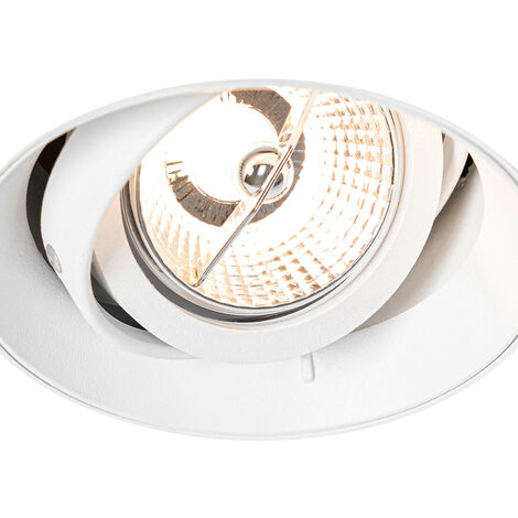 Modern Recessed Spotlight White GU10 AR70 Round Trimless - Oneon