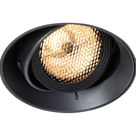 Modern Recessed Spotlight Black GU10 AR70 Round Trimless - Oneon Honey