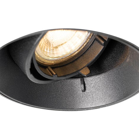 Modern Recessed Spotlight Black GU10 Round Trimless - Oneon